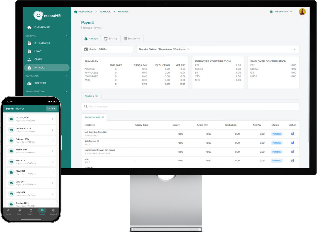 Secured Payroll - mesraHR